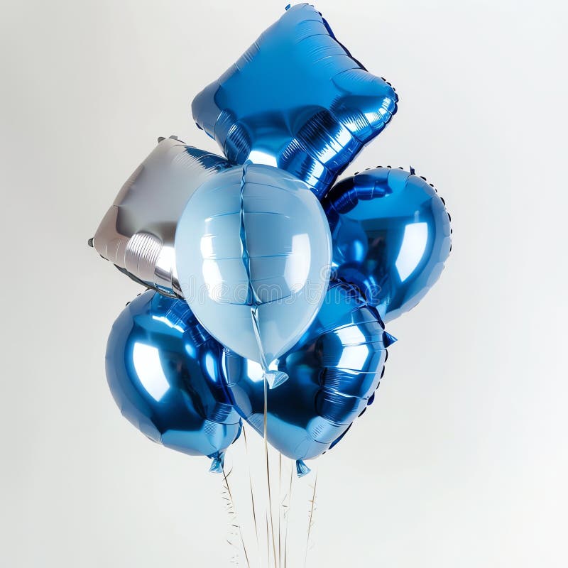 Blue Rectangular Shaped Foil Balloon Stock Illustration - Illustration ...