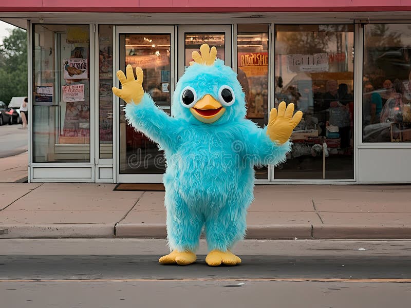 AI-Generated Image of a Blue Stuffed Duck is Standing on the Sidewalk ...