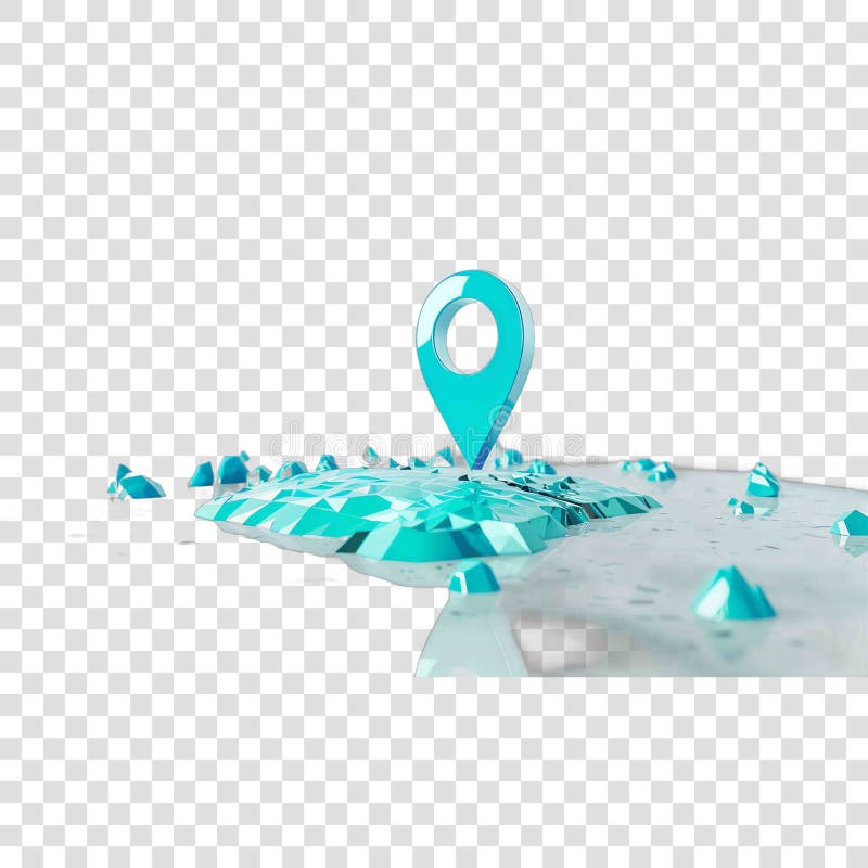 Blue and Teal Location Map 3D Stock Illustration - Illustration of trip ...
