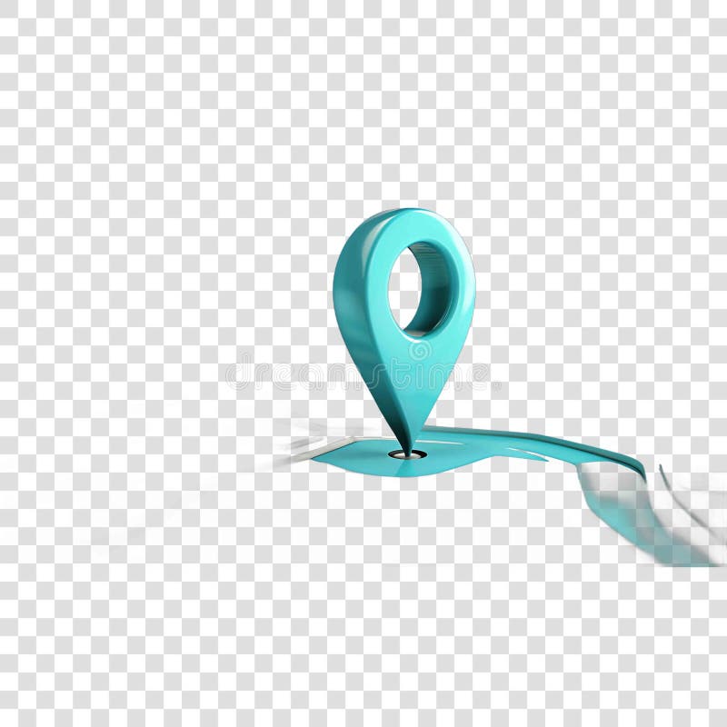Blue and Teal Location Map 3D Stock Illustration - Illustration of ...