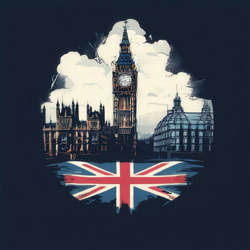 An Ai Generated Image, British Flag with London Stock Illustration ...