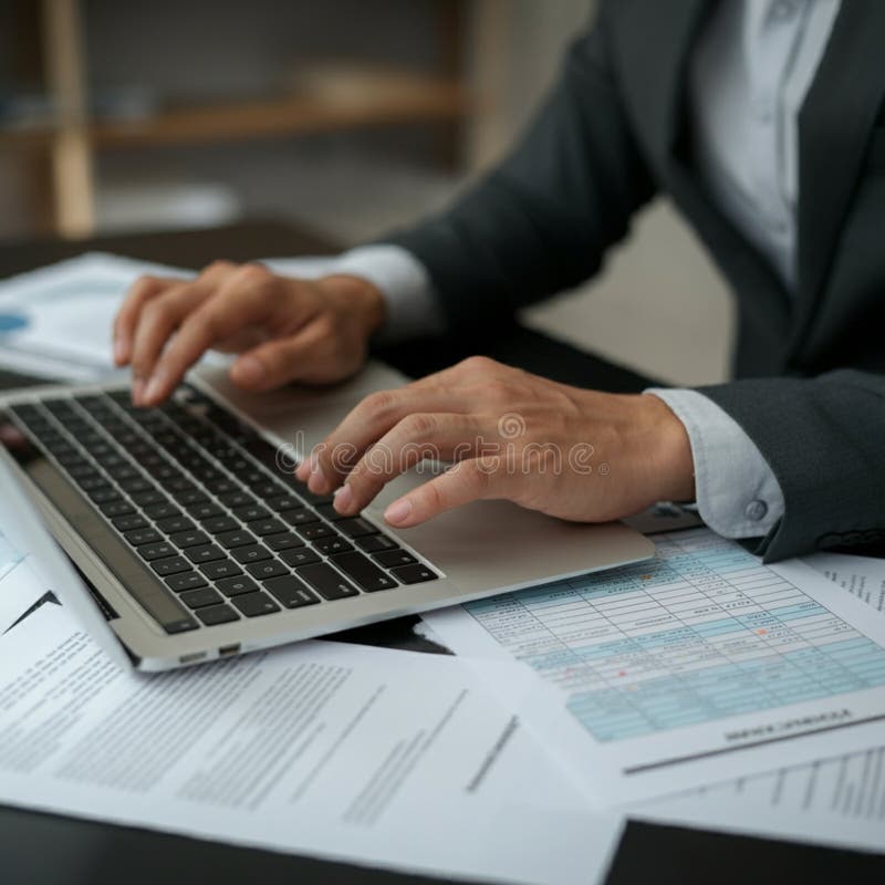 AI-Generated Image: Business Professional Analyzing Documents and Pe ...