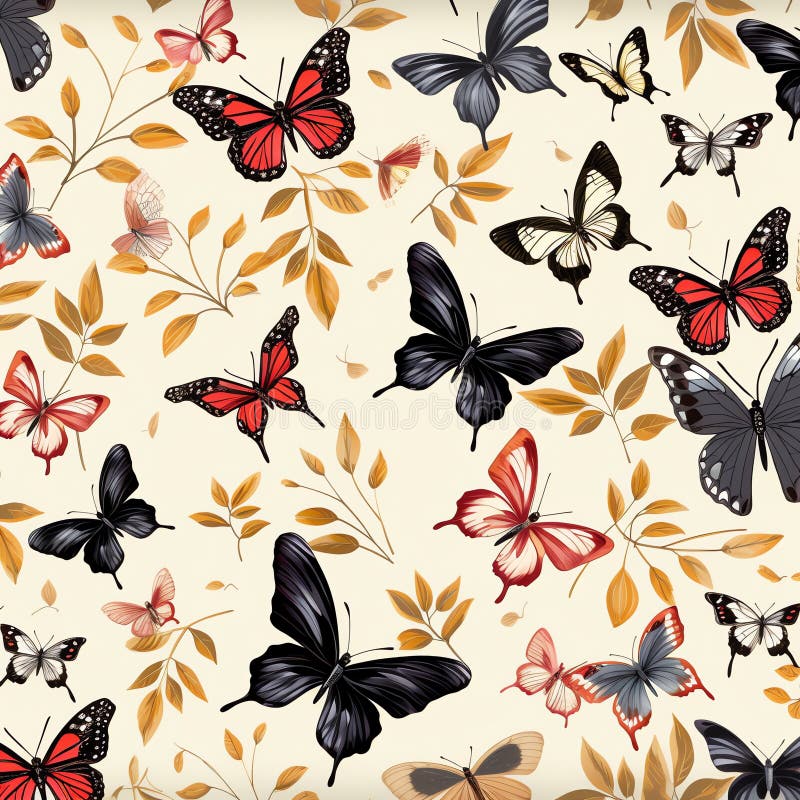Butterflies Pattern Background, Design Seamless Pattern, for Nursery ...