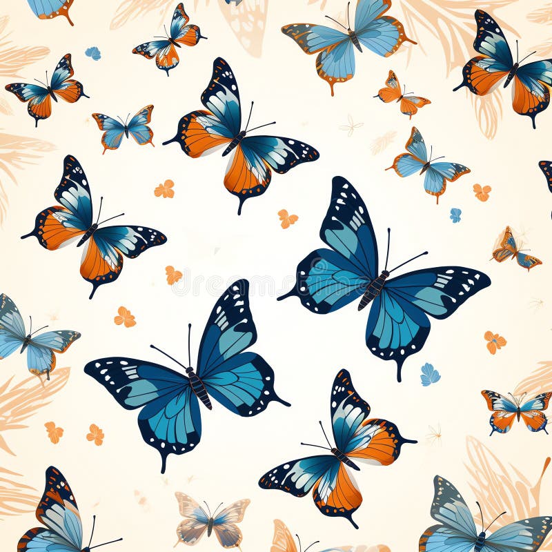 Butterflies Pattern Background, Design Seamless Pattern, for Nursery ...