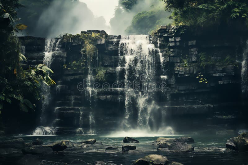 Calming Waterfall Stock Illustrations – 2,038 Calming Waterfall Stock ...