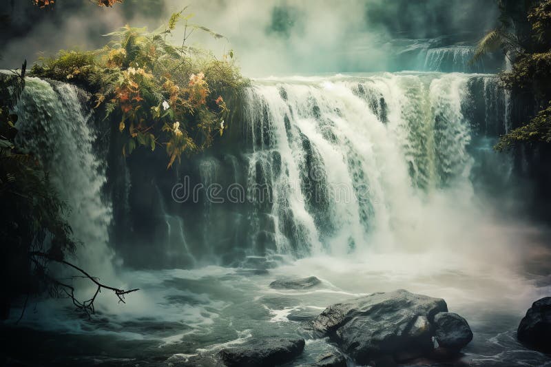 Calming Waterfall Stock Illustrations – 2,038 Calming Waterfall Stock ...