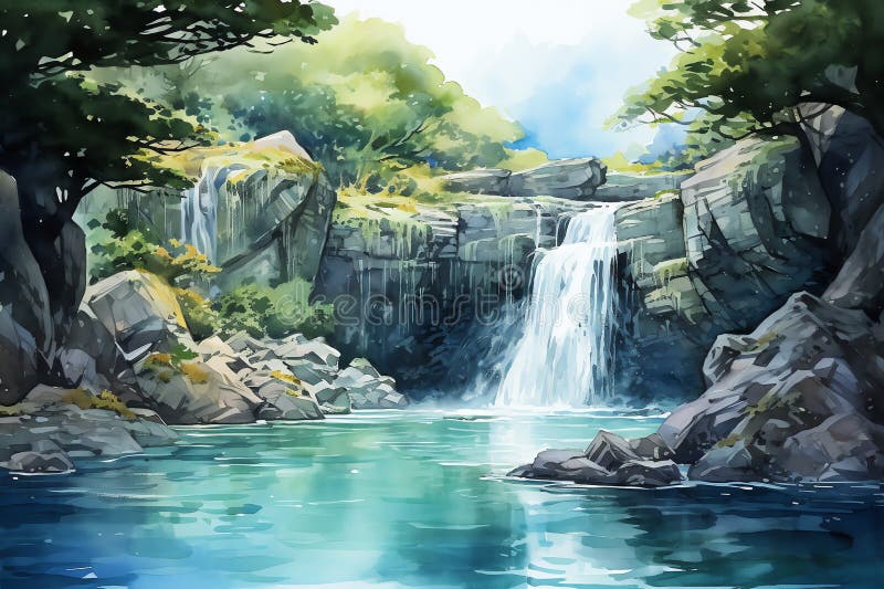 Waterfall Discovery Stock Illustrations – 667 Waterfall Discovery Stock ...
