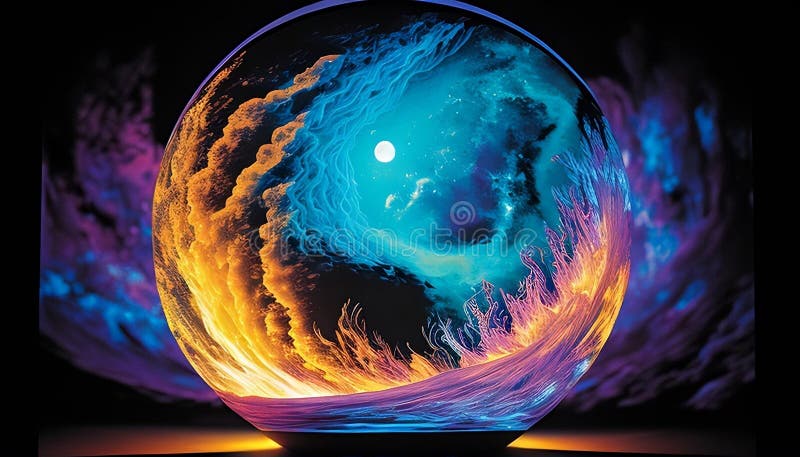 "Cosmic Display: a Glowing Planet on a Digital Screen" Made with ...