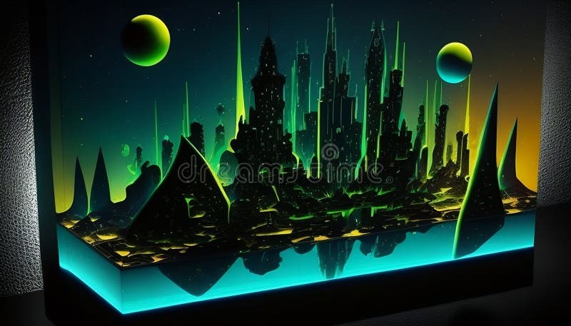 Future Earth 2122: a Vibrant Nighttime Glow, Made with Generative AI ...