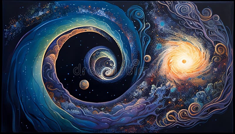 Earth S Cosmic Symphony, Made with Generative AI Stock Illustration ...