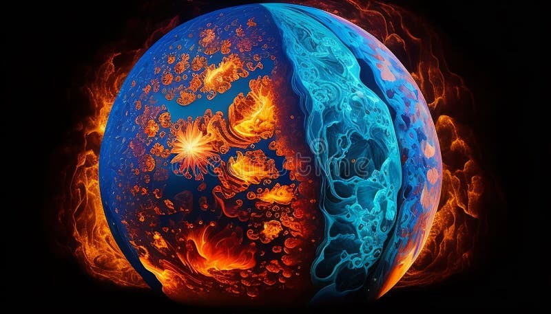 Radiant Planet: a Glowing Earth Illuminated by Cosmic Energy, Made with ...