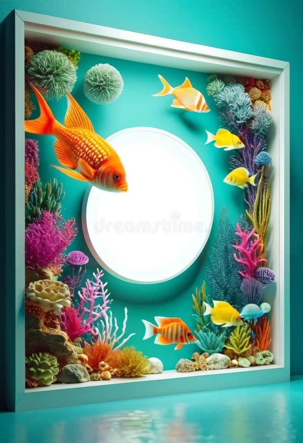 Fish and Corals in Frame with Blank Space for Your Text Stock ...