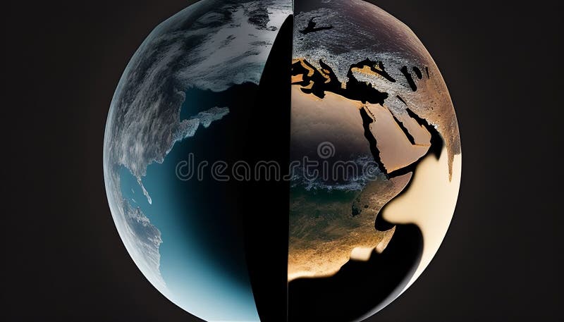 Earth S Shadowed Half: a High-Resolution Translucent View, Made with ...