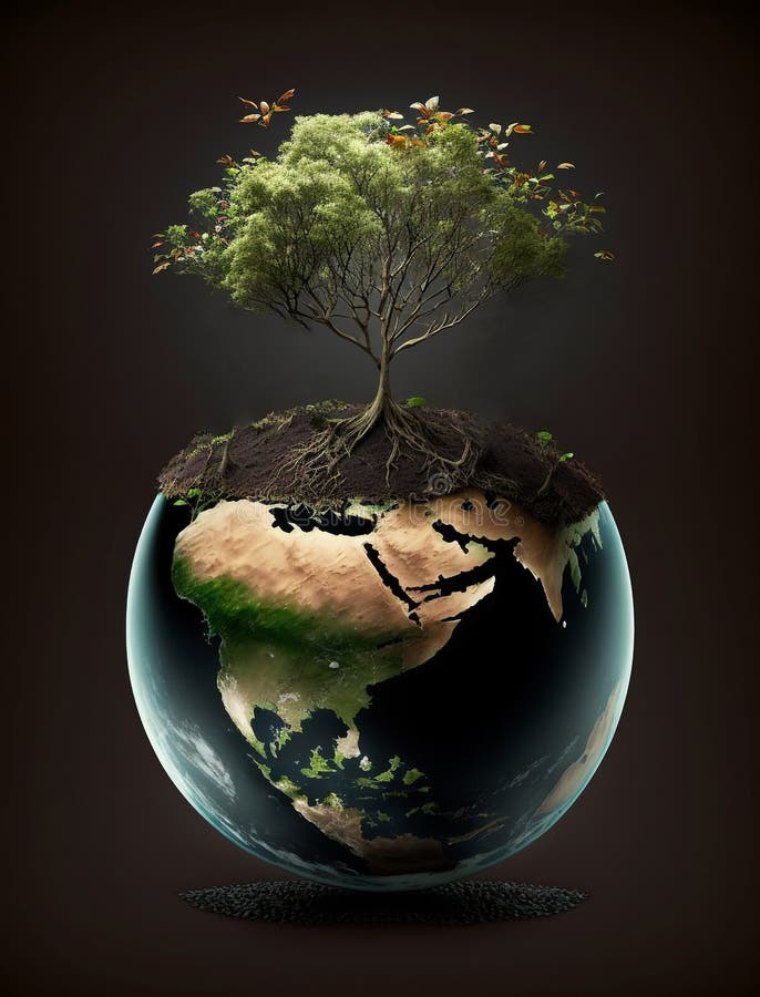 Trees are Earth - Creating a Sustainable Planet Stock Illustration ...