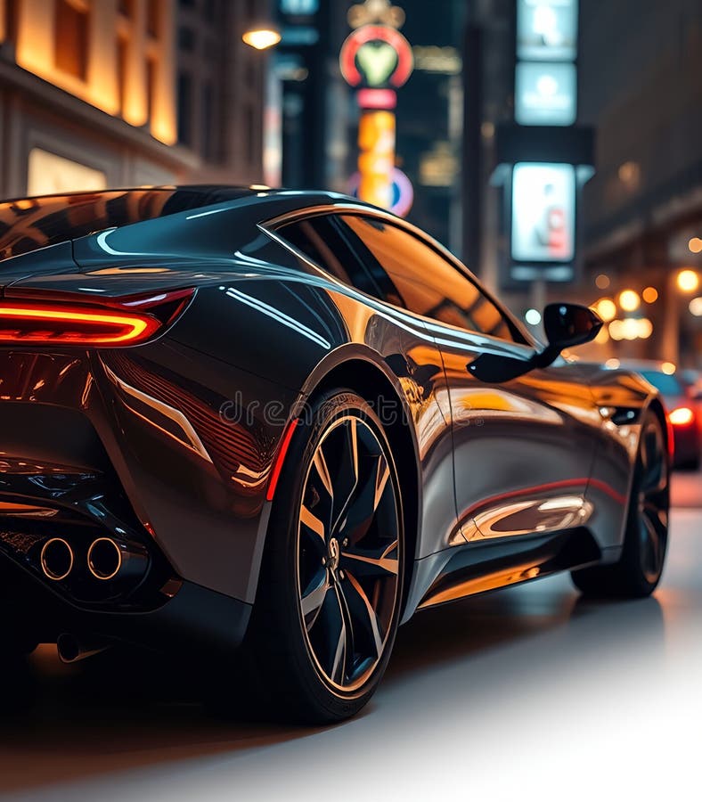 AI generated car on street stock illustration. Illustration of ...