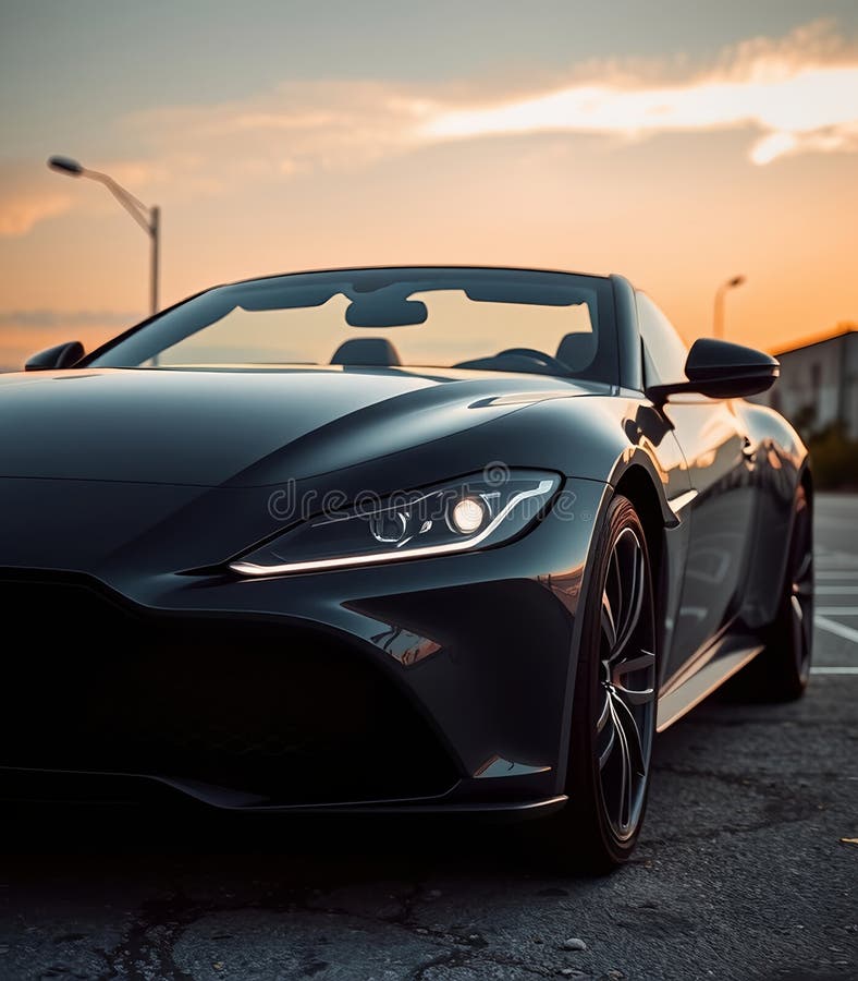 AI Generated Image of Car at Sunset Stock Illustration - Illustration ...