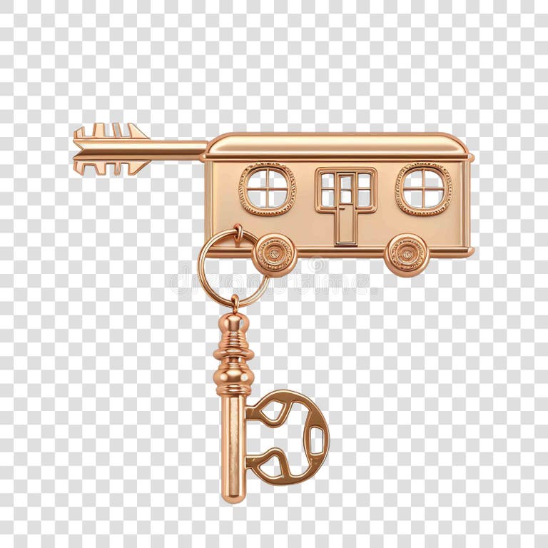 Caravan Key Transparent Background Realistic Element Stock Illustration ...