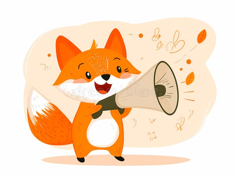 AI-Generated Image of a Cartoon Fox is Holding a Microphone and Making ...