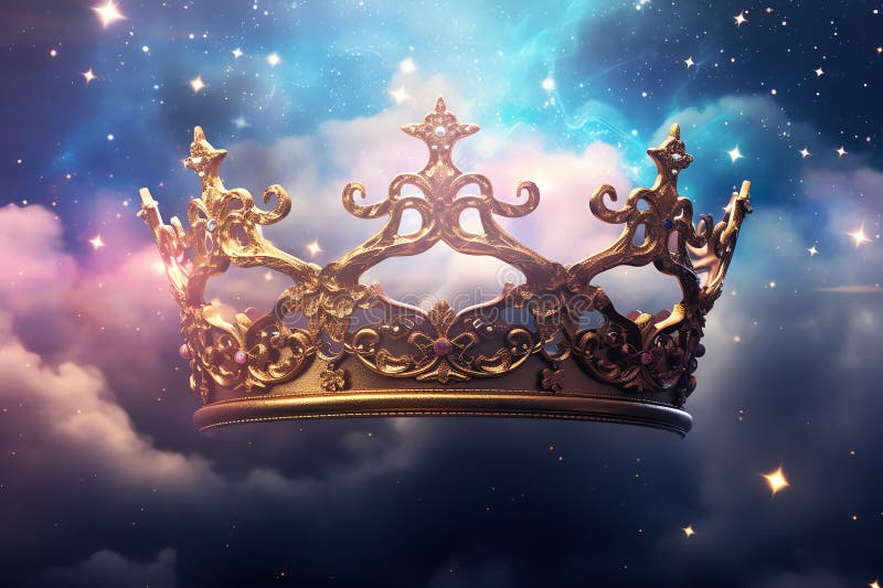 Celestial Crown Fantasy Sky Night Gazing Stock Illustration ...