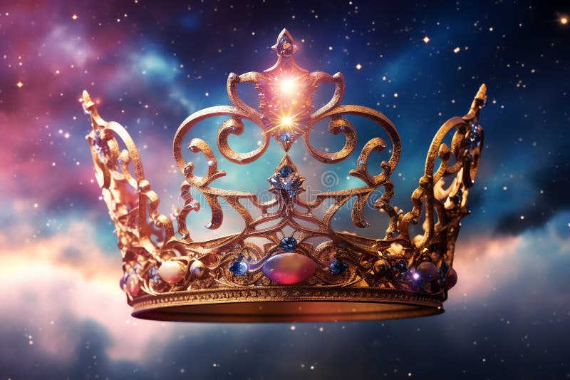 Celestial Crown Fantasy Sky Night Gazing Stock Illustration ...