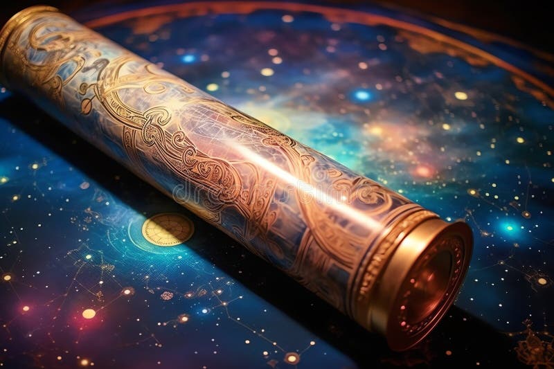 Celestial Scroll Fantasy Sky Night Gazing Stock Illustration ...