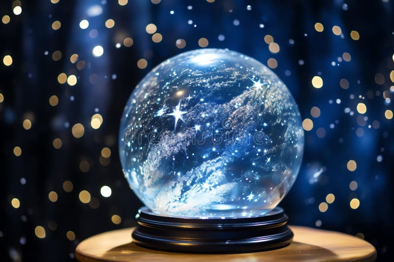 Celestial Snow Globe Fantasy Sky Night Gazing Stock Illustration ...