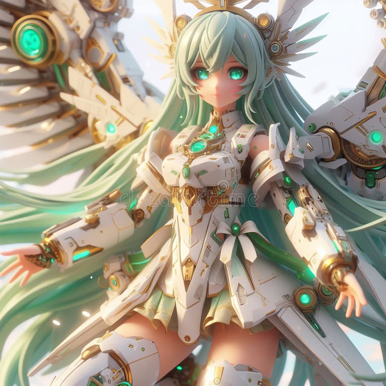 AI-Generated Image, Celestial Techno-Warrior: the Radiant Guardian, Celestial Elegance Stock ...