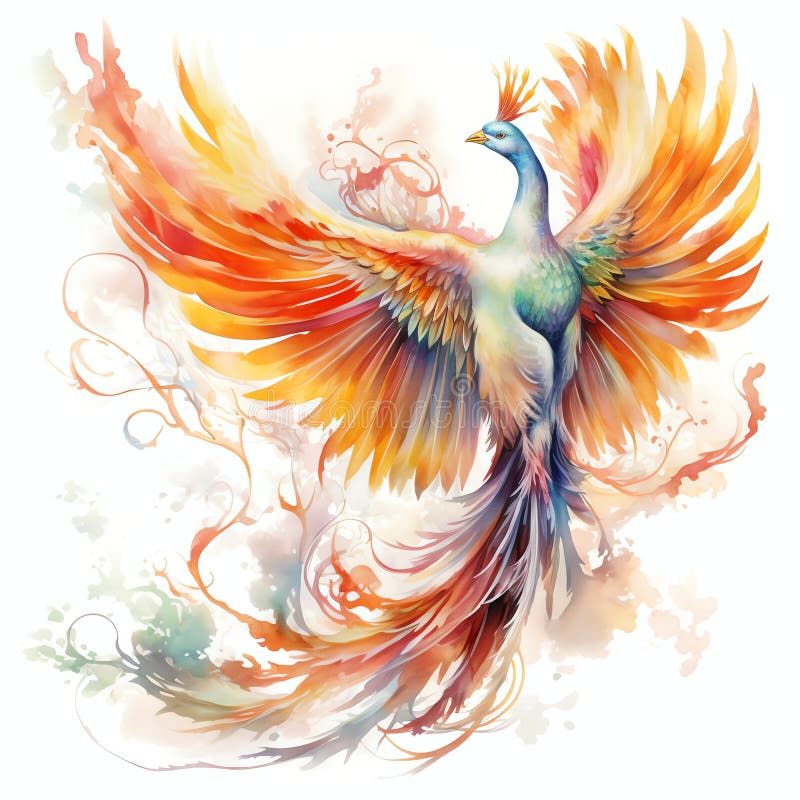 Chinese Phoenix Associated with Grace Virtue and Renewal Illustration ...