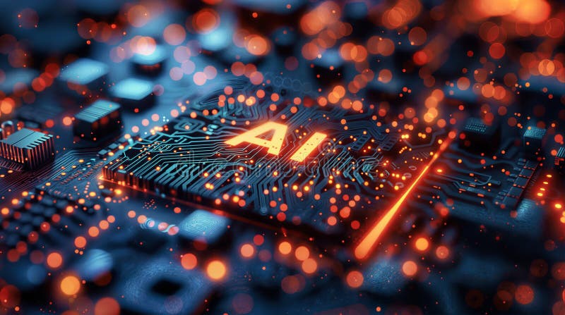 A Circuit Board with AI Chip, Concept of Future Computer Technology ...