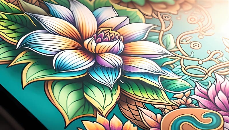 Coloring Book Page, Made with Generative AI Stock Photo - Image of ...