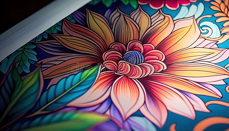 Coloring Book Page, Made with Generative AI Stock Illustration ...