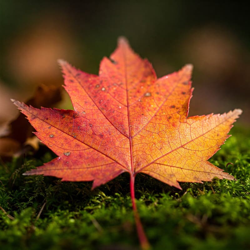 AI Generated Image - Close-Up of a Fallen Autumn Leaf Stock Image ...