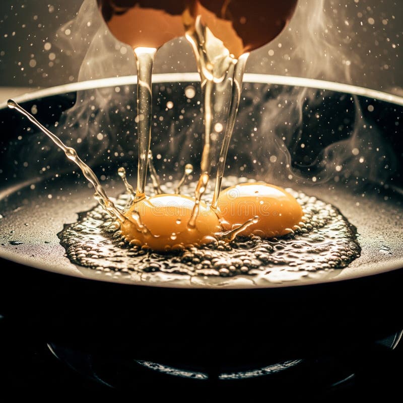 AI Generated Image of a Close Up in a Pan Focuses Intently on Eggs ...