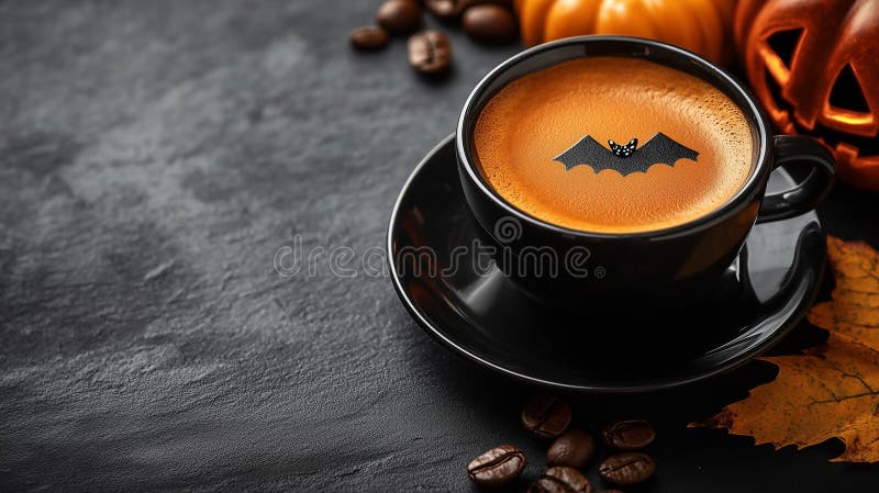 Espresso with a Black Bat stock photo. Image of surrounded - 339008172
