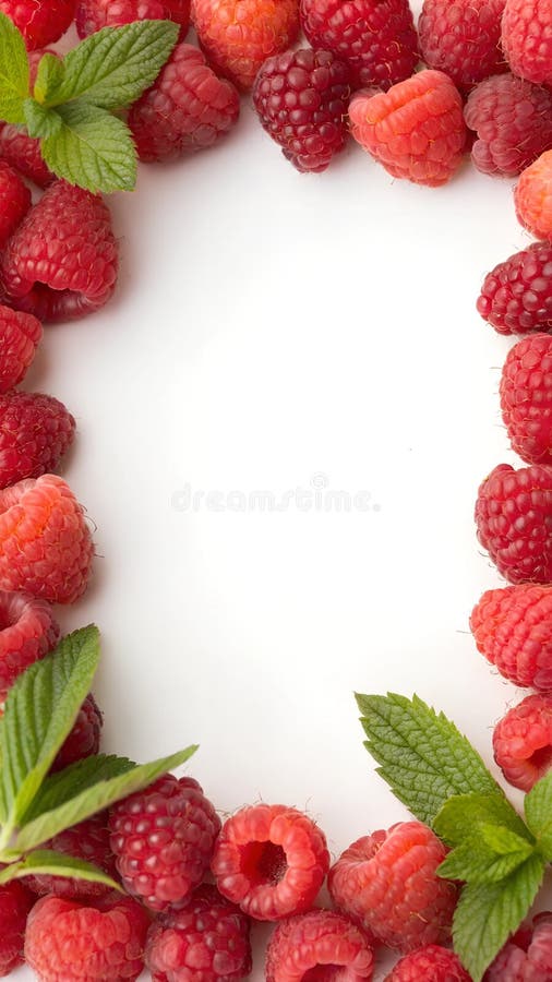 A Frame Background Formed from Collection of Raspberry Stock Image ...