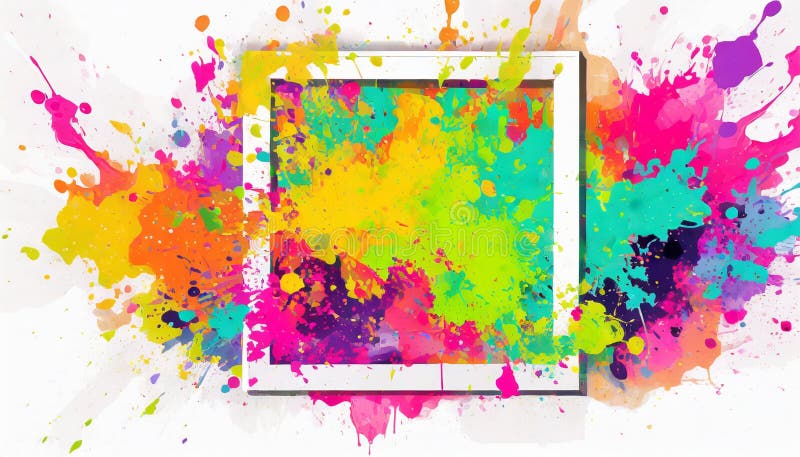 Color Splash Art, White Frame Stock Illustration - Illustration of ...