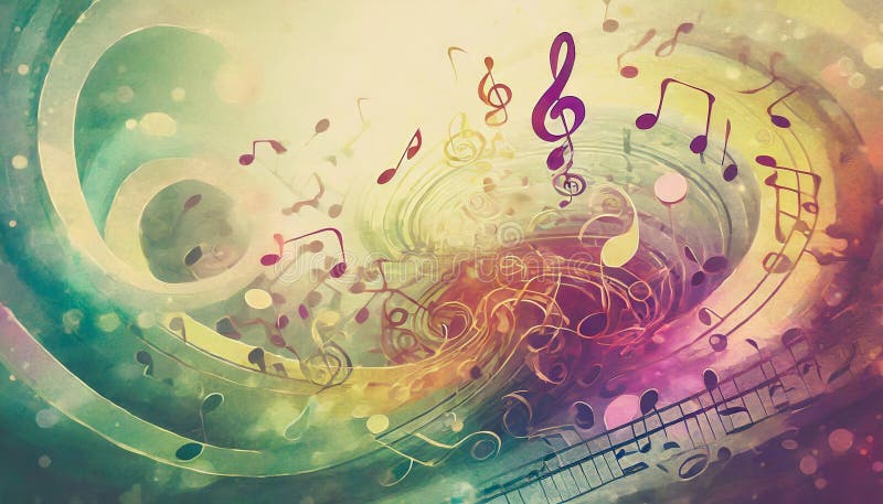 Colorful Music Notes and Toners Stock Illustration - Illustration of ...