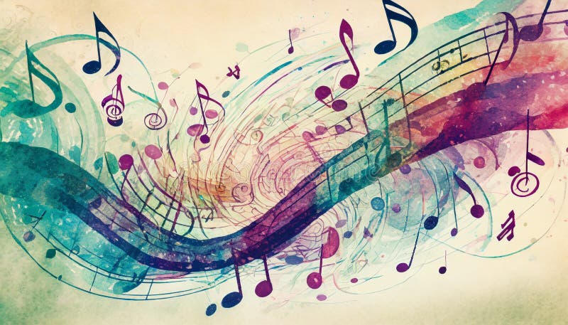 Colorful Music Notes and Toners Stock Illustration - Illustration of ...