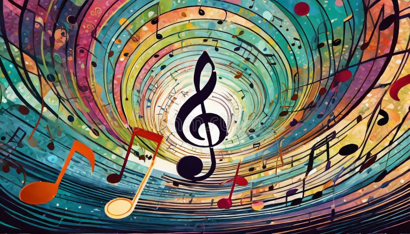 Colorful Music Notes and Toners Stock Illustration - Illustration of ...
