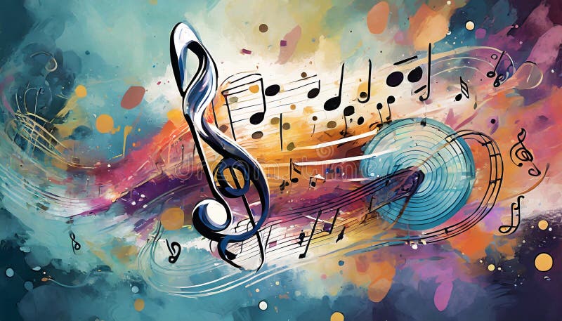 Colorful Music Notes and Toners Stock Illustration - Illustration of ...