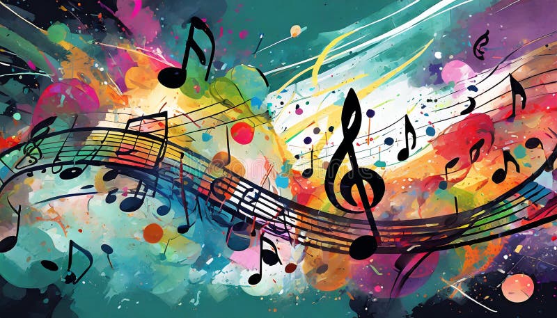 Colorful Music Notes and Toners Stock Illustration - Illustration of ...