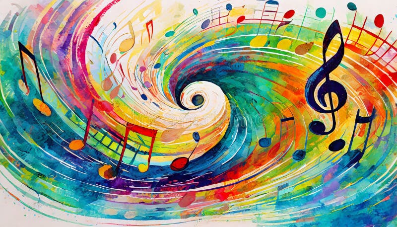 Colorful Music Notes and Toners Stock Illustration - Illustration of ...