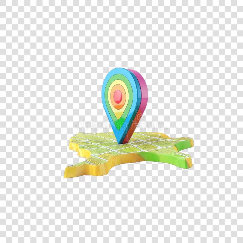 Colorful Rainbow Location Map 3D Stock Illustration - Illustration of ...
