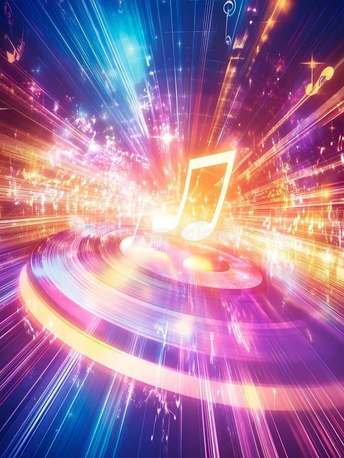 AI-Generated Image of a Colorful Image of a Spinning Disc with a Note ...