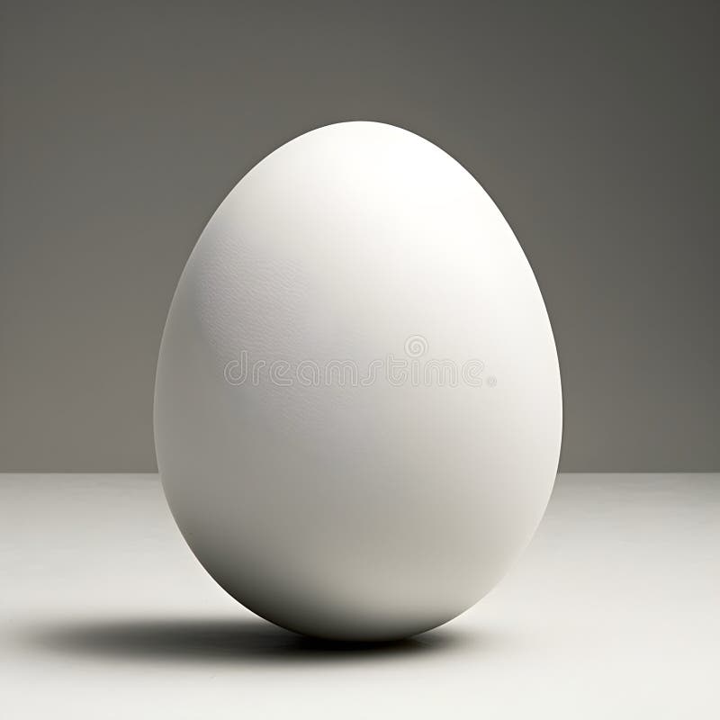 White Unpainted Plain Egg on Light Grey Background with Empty Space ...