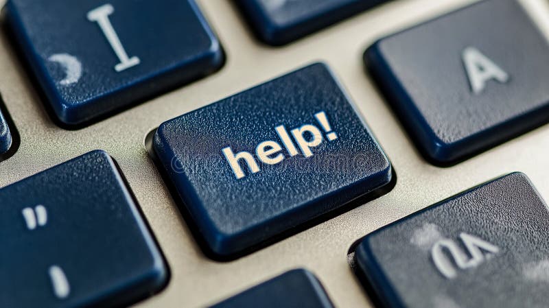 AI-Generated Image: Computer Keyboard with "Help!" Key Stock ...