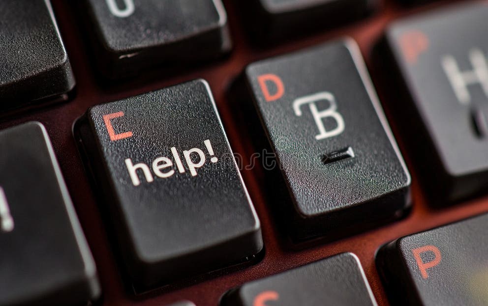 AI-Generated Image: Computer Keyboard with "Help!" Key Stock ...