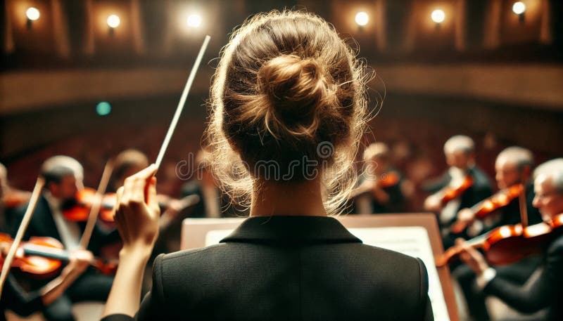 AI Generated Image. Conductor Leading an Orchestra with Passion and ...