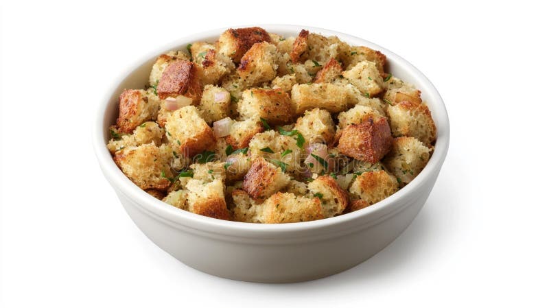 Bowl of Stuffing Isolated on White Background Stock Illustration ...