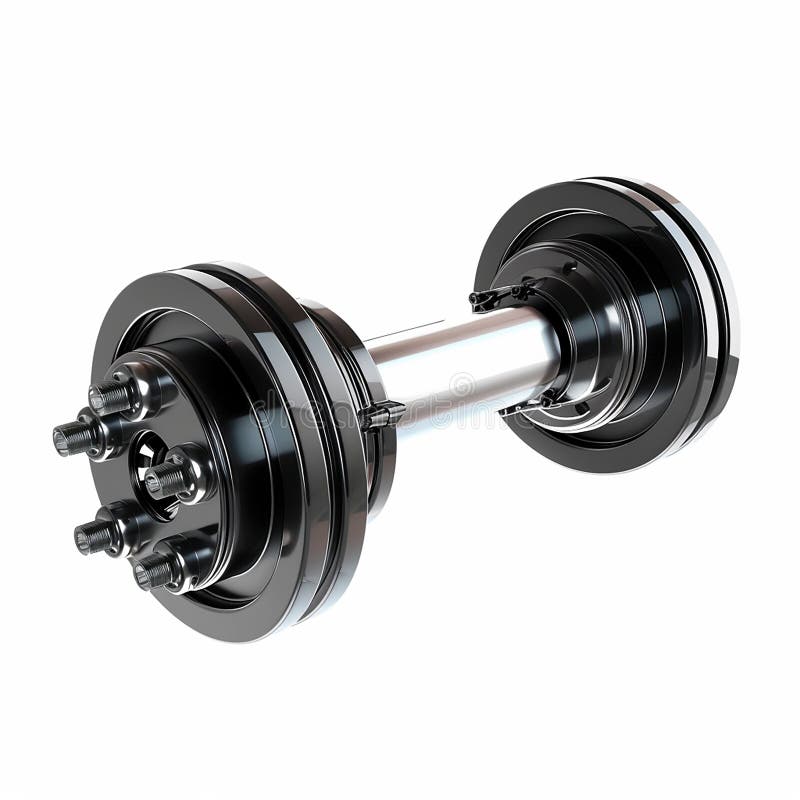 Car Axle Rendered on White Background Stock Illustration - Illustration ...